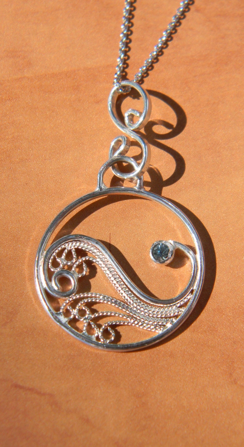 Sterling Silver Filigree Pendant, Filigree Pendant, Filigree Necklace ...