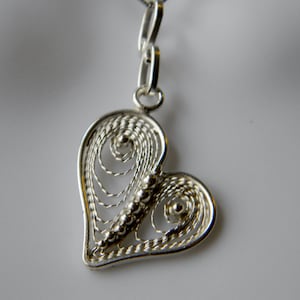 Filigree Heart Pendant, Filigree Heart Necklace, Heart Jewelry ...