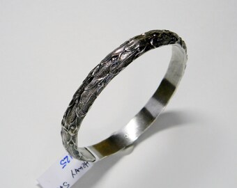 Heavy Silver Bangle - Etsy