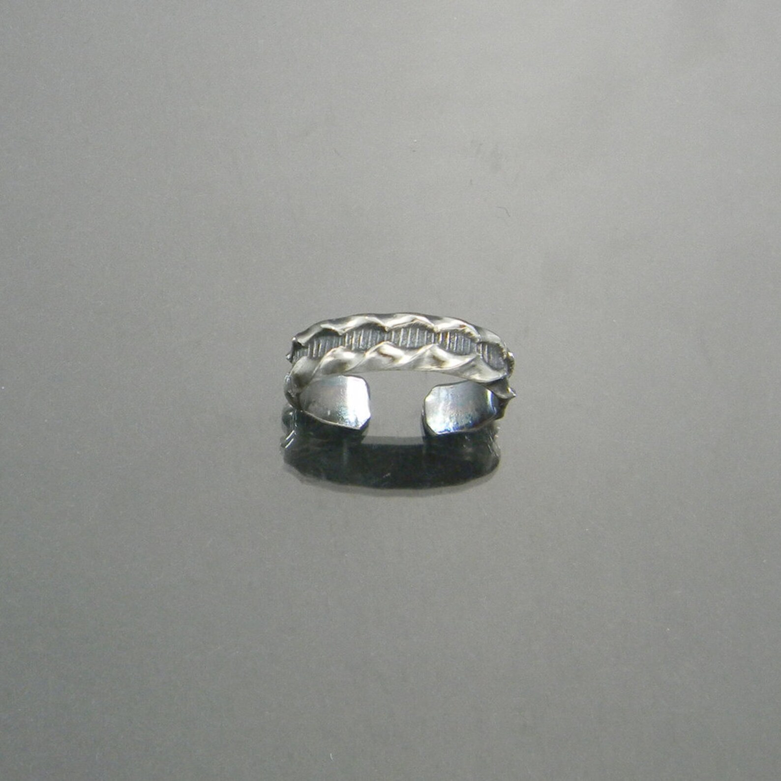 Sterling Toe Ring Patterned Toe Ring Midi Ring Sterling | Etsy