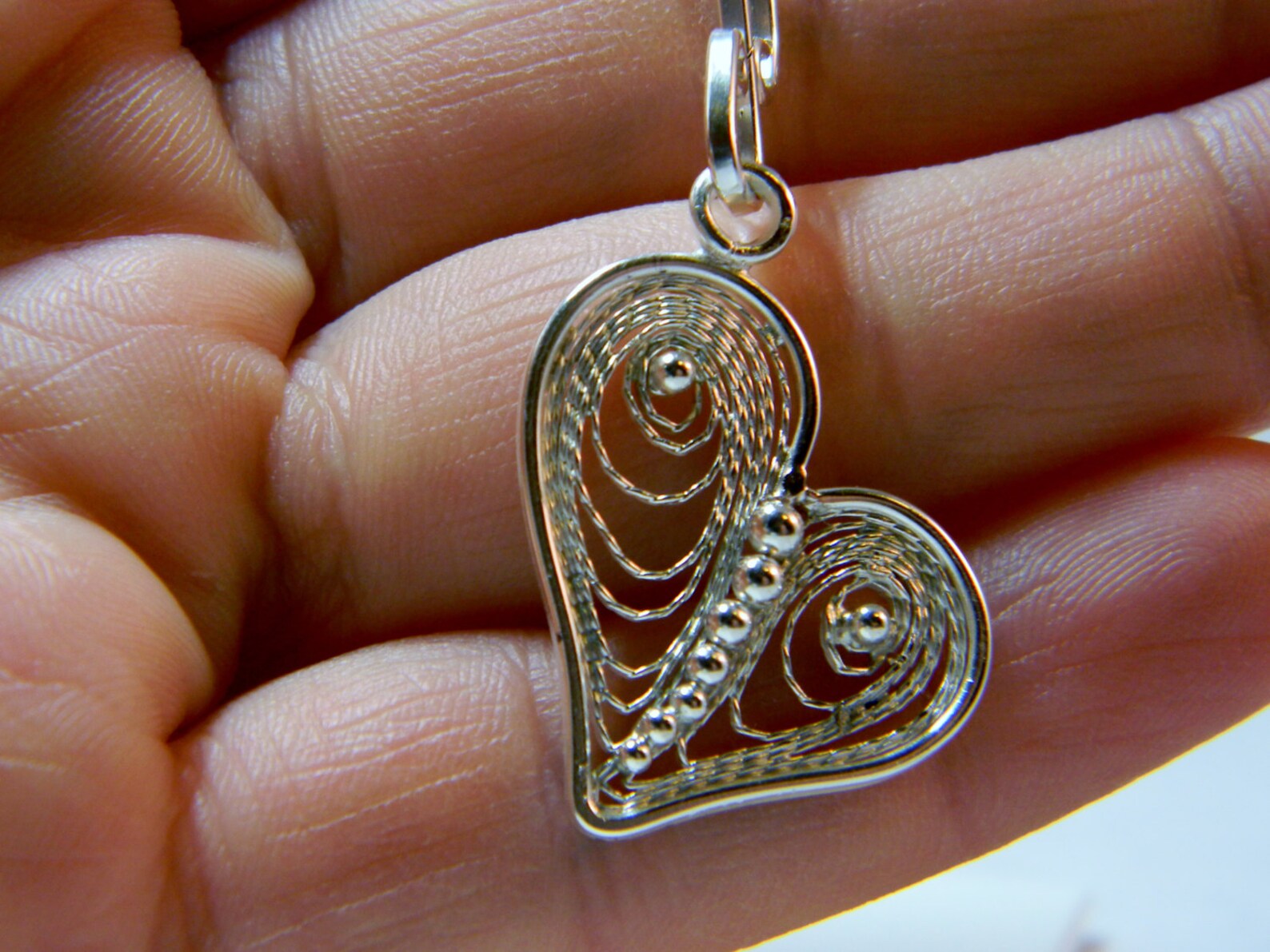 Filigree Heart Pendant, Filigree Heart Necklace, Heart Jewelry ...