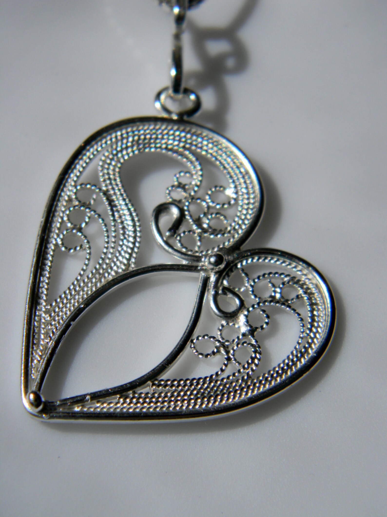 Large Filigree Heart Pendant Russian Filigree Pendant - Etsy