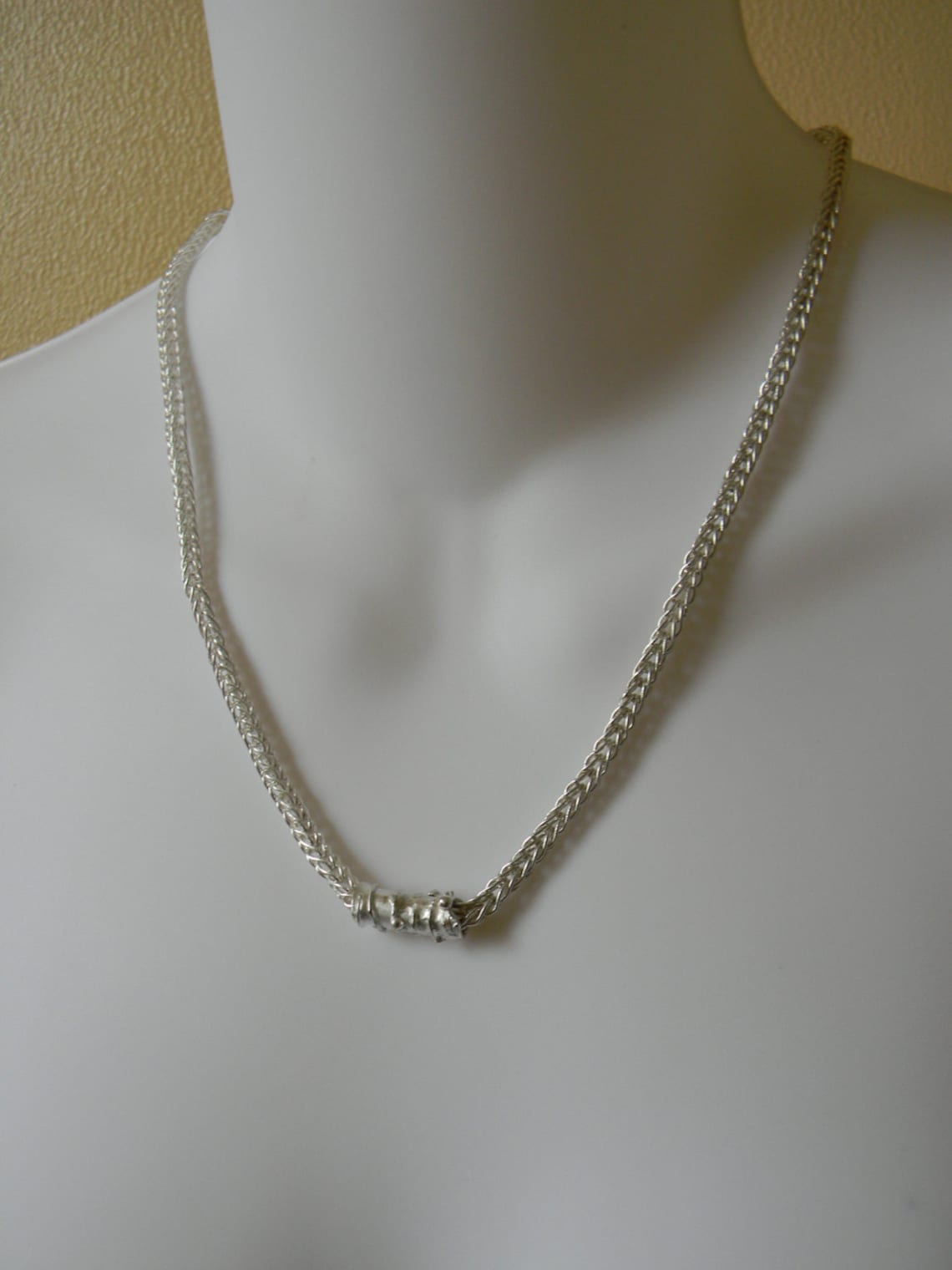 Hand Fabricated Loop in Loop Necklace With Fused Silver Bead | Etsy