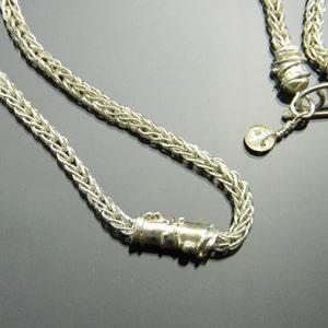 Hand Fabricated Loop in Loop Necklace With Fused Silver Bead and ...