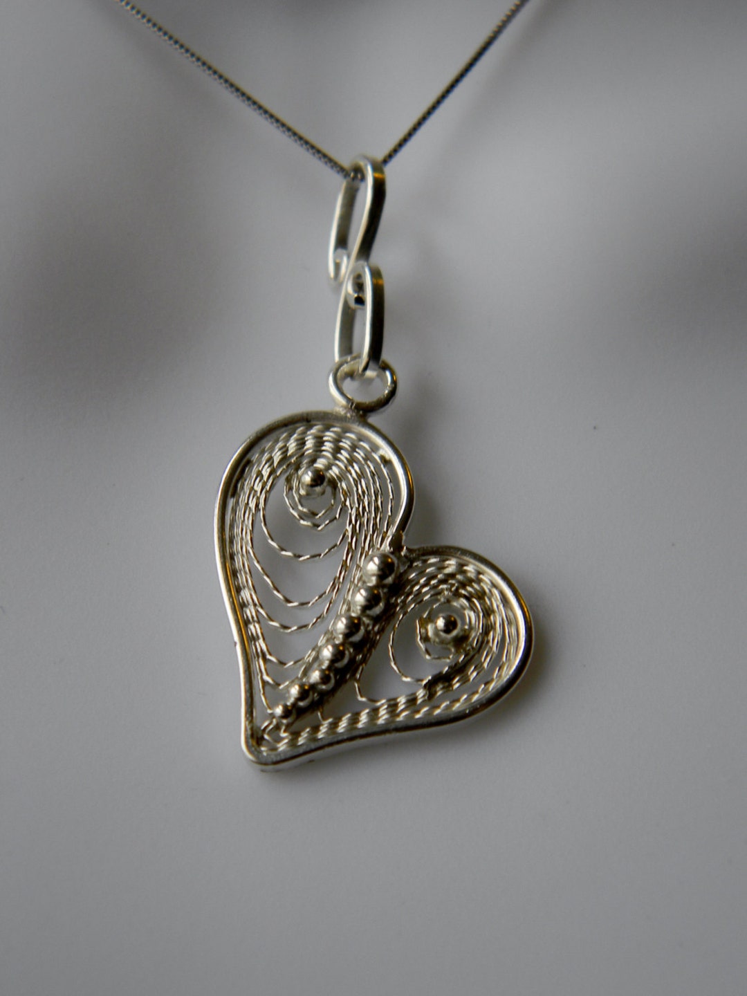 Filigree Heart Pendant, Filigree Heart Necklace, Heart Jewelry ...