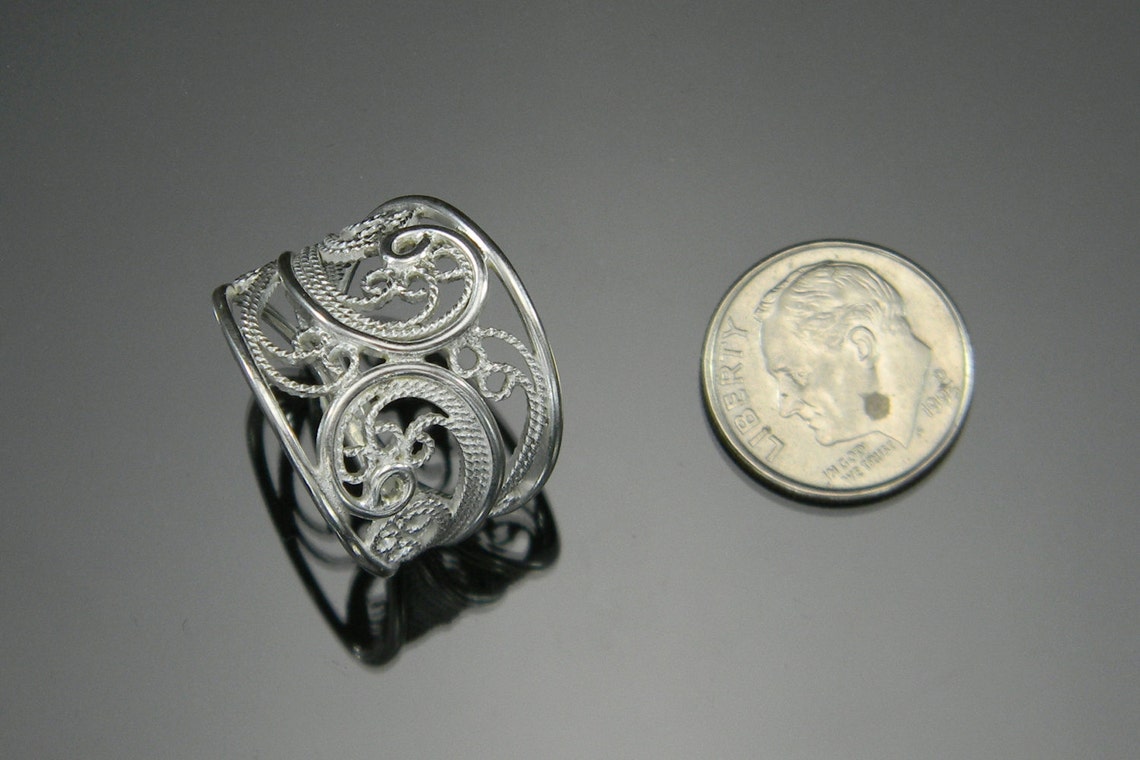 Russian Filigree Ring Handmade Filigree Cigar Band Ring | Etsy