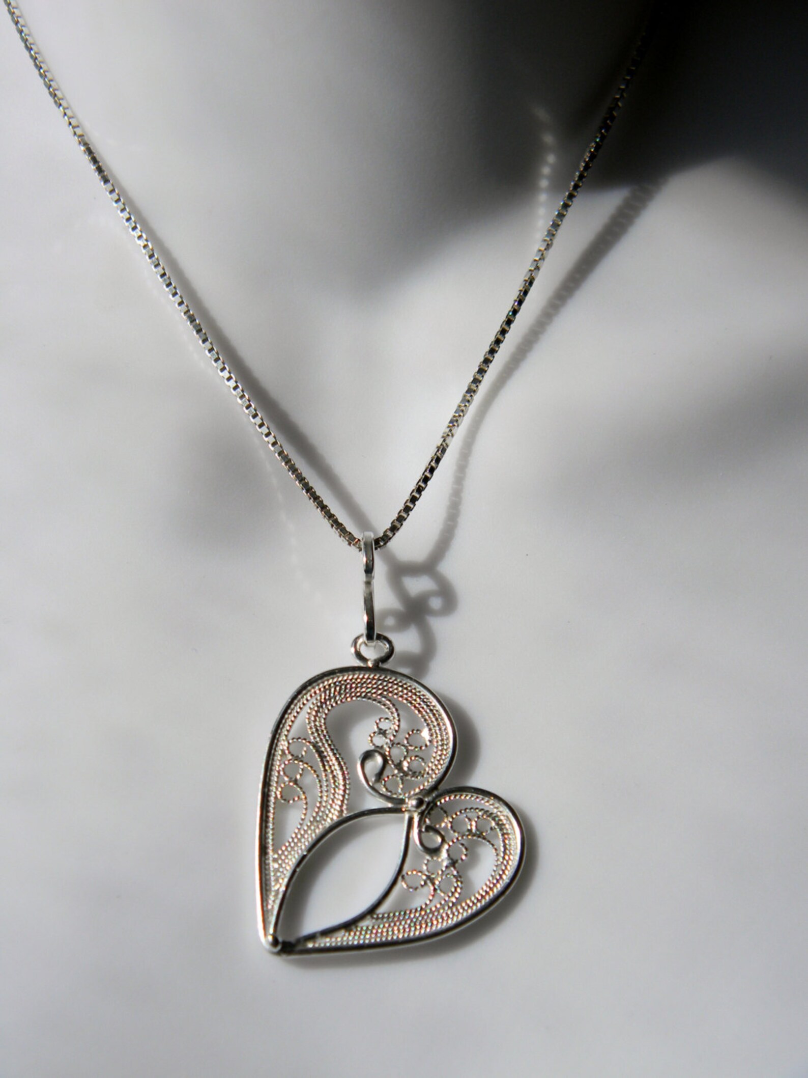 Large Filigree Heart Pendant Russian Filigree Pendant - Etsy
