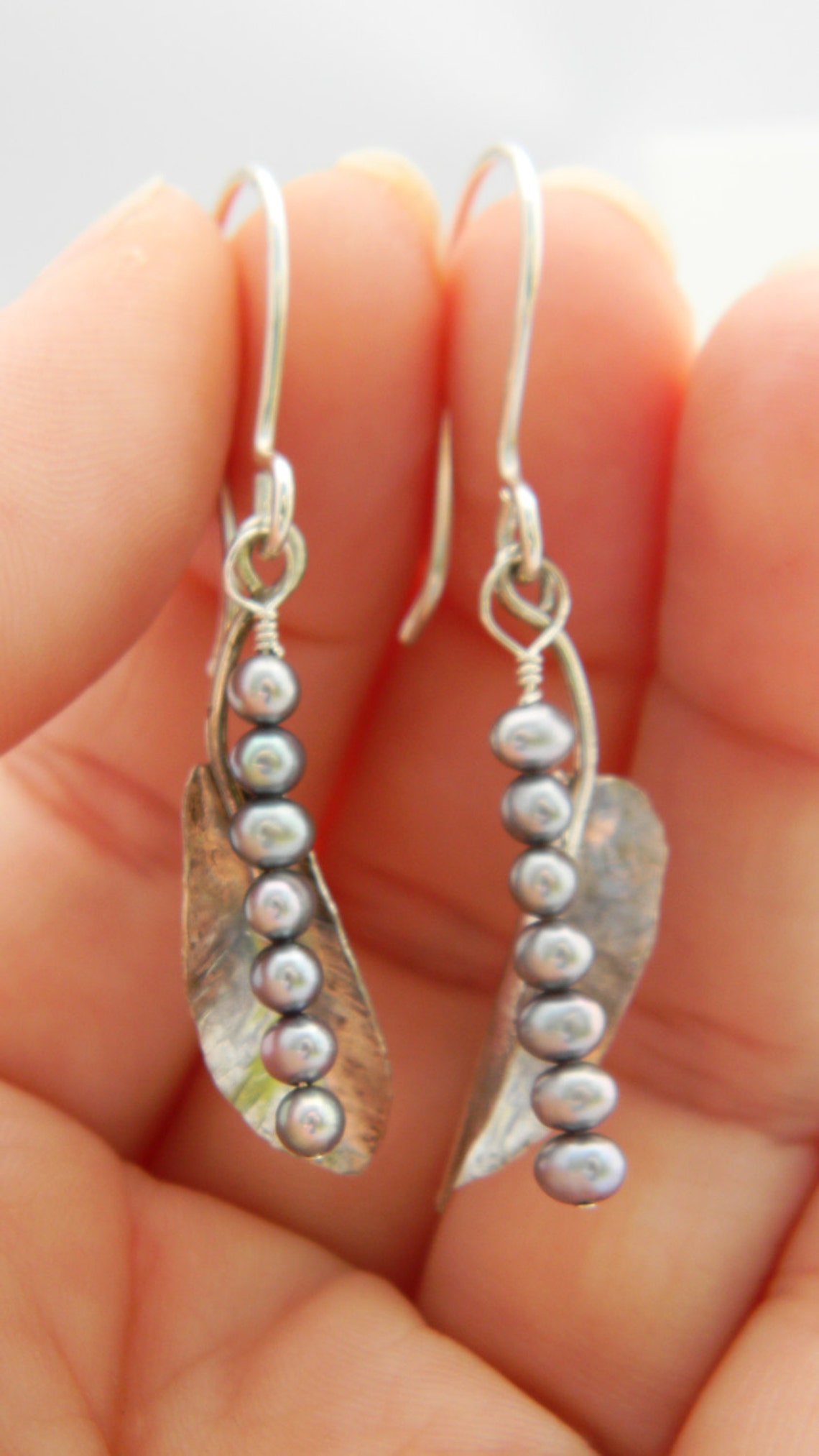 Sterling Silver Pearl Earrings Long Dangle Earrings Pearl - Etsy