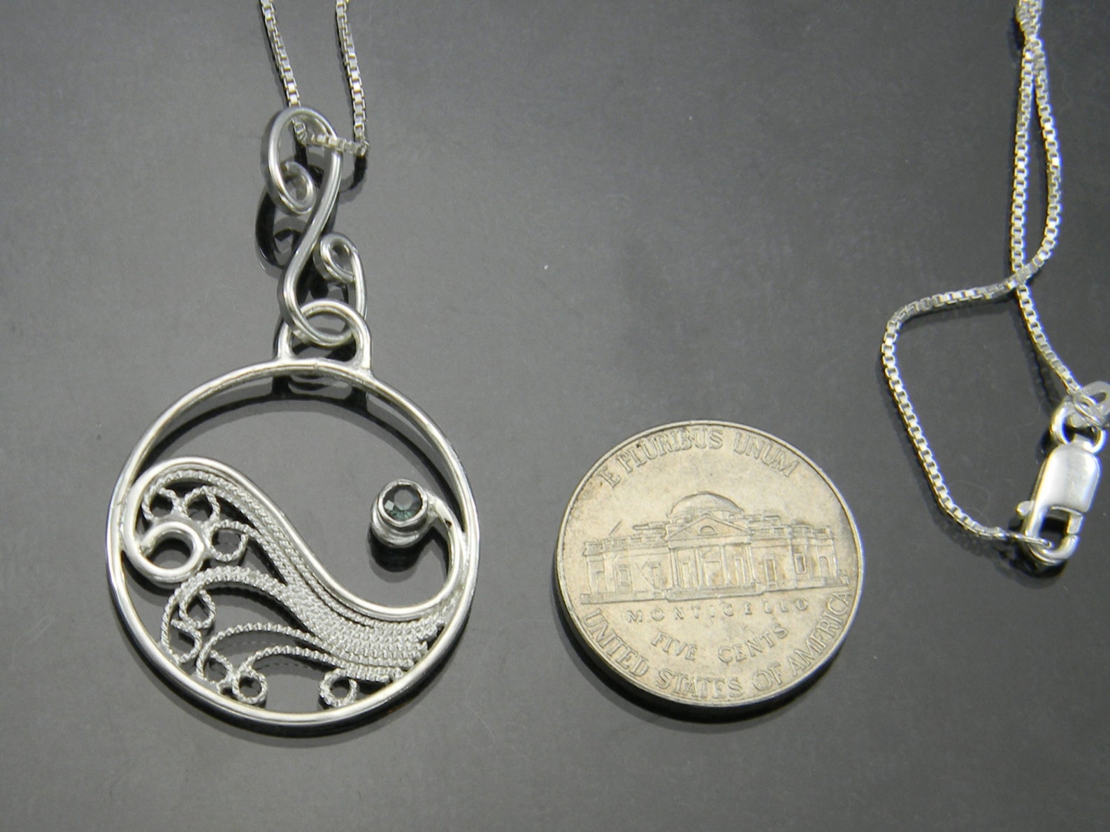 Sterling Silver Filigree Pendant, Filigree Pendant, Filigree Necklace ...