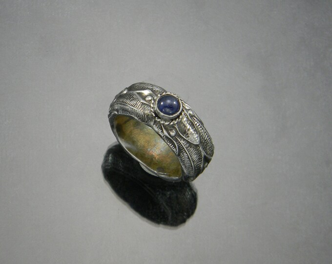 Sapphire Ring, Sterling Silver Ring, Natural Sapphire, Heavy Silver ...