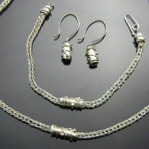 Hand Fabricated Loop in Loop Necklace With Fused Silver Bead and ...