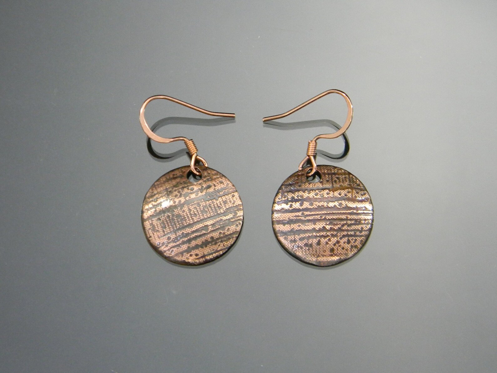 Copper Earrings Coin Earrings Disc Earrings Small Dangle - Etsy