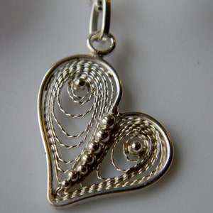 Filigree Heart Pendant, Filigree Heart Necklace, Heart Jewelry ...