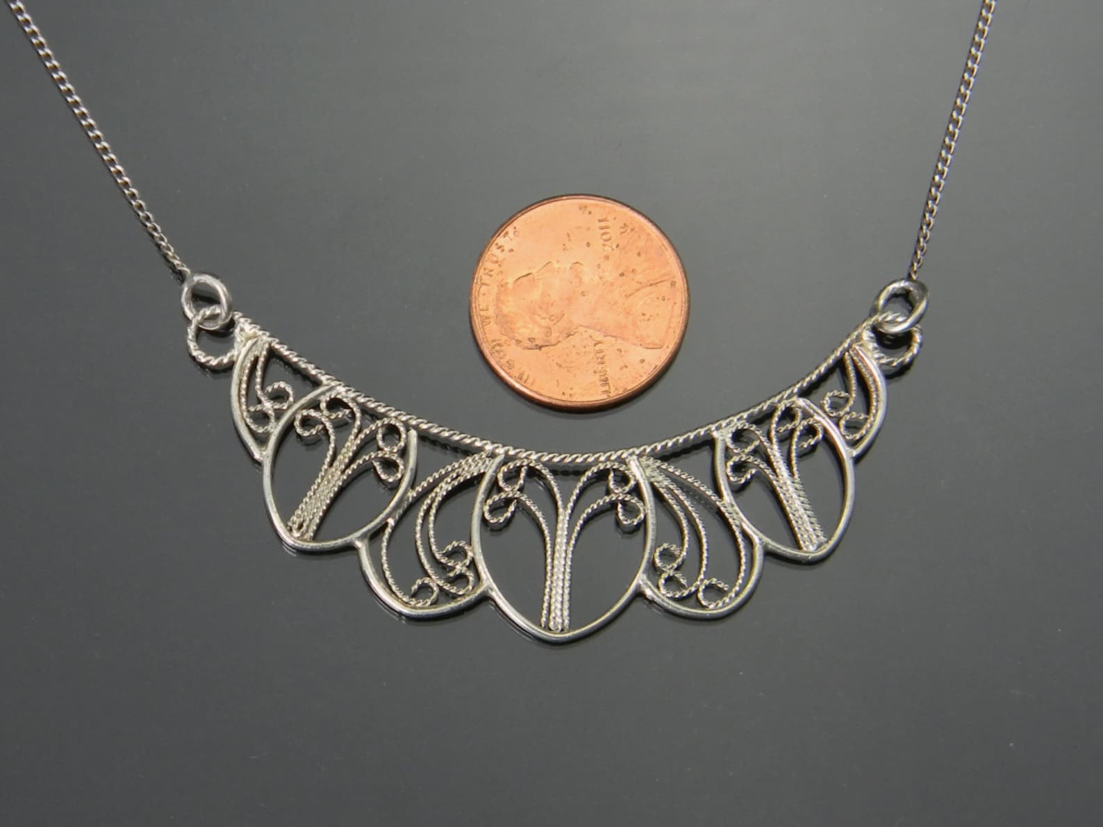 Handmade Sterling Silver Filigree Silver Bib Necklace | Etsy