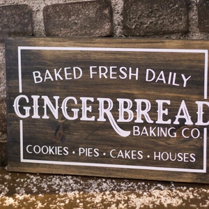 Gingerbread Baking Co Sign Winter Decor Christmas Decor Baking Sign - Etsy