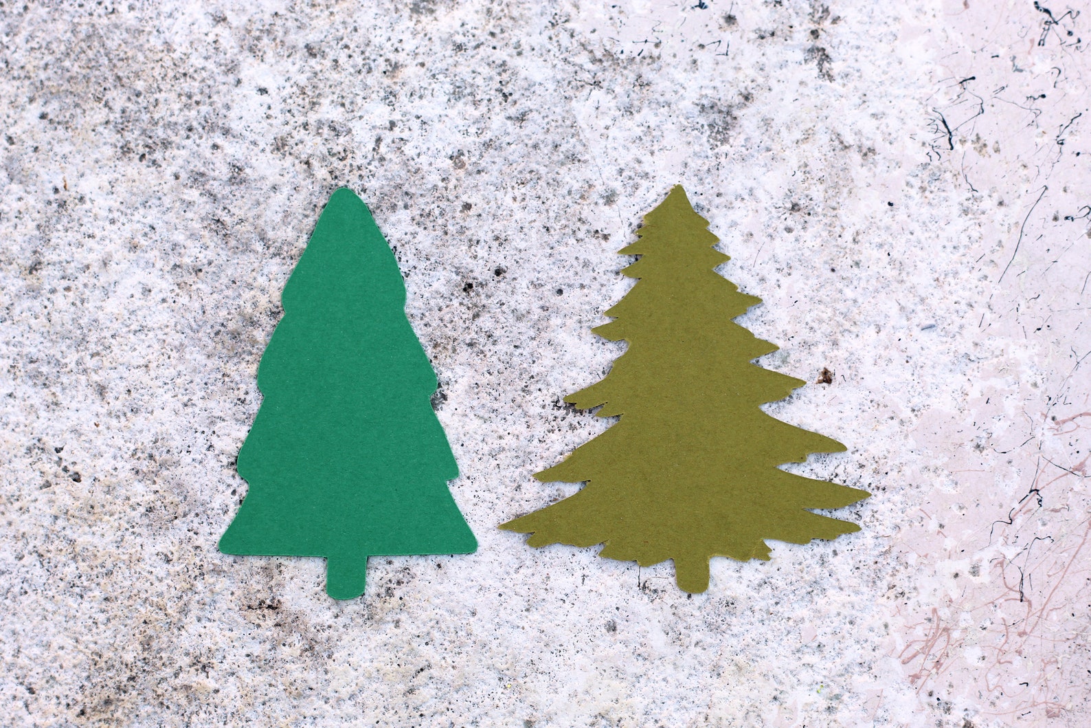 Mini Christmas Tree Card Stock Cut Outs Style 1 Die Cut | Etsy