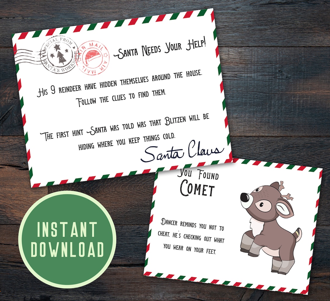 Instant Download Reindeer Hunt | Christmas Scavenger Hunt | Christmas ...