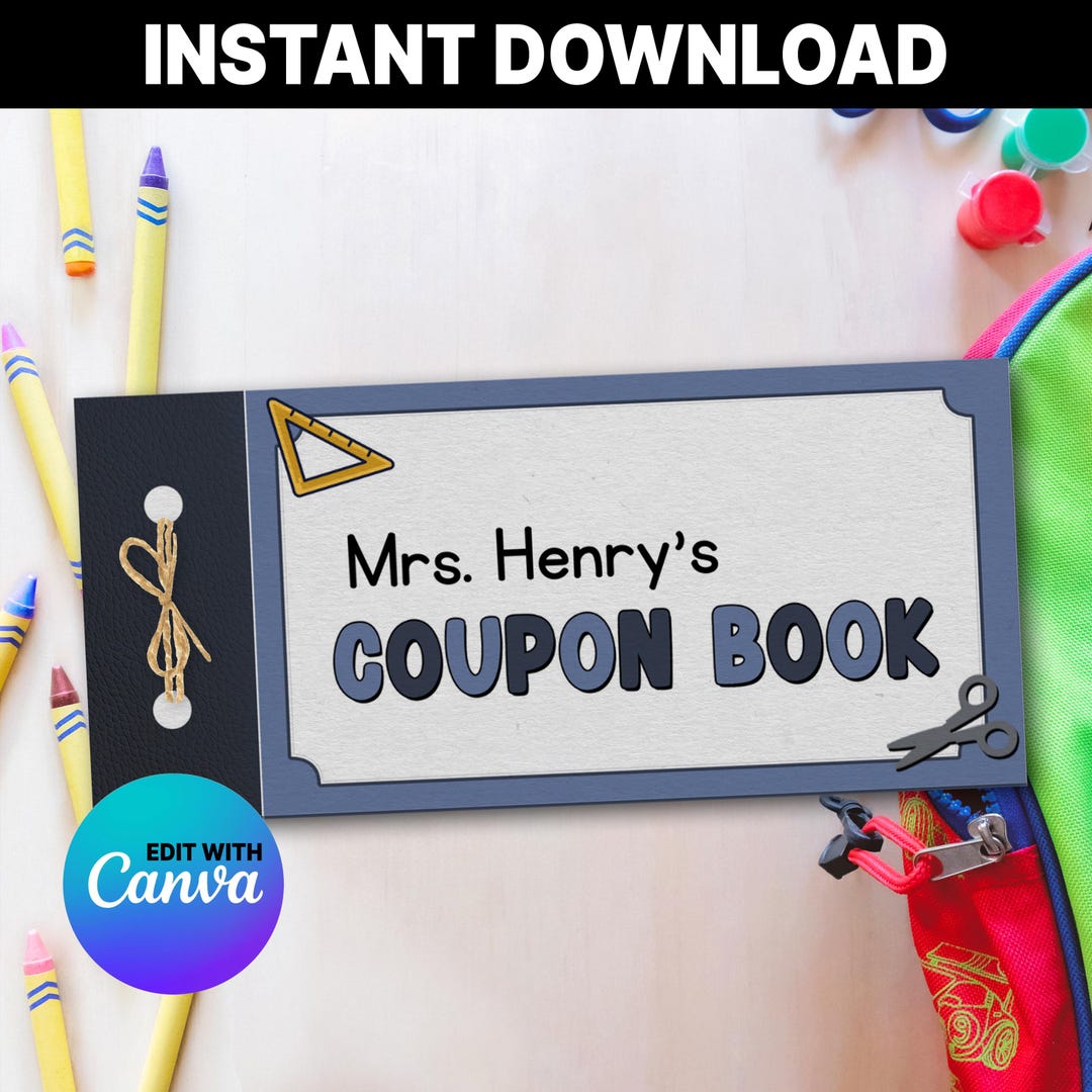 Instant Download Teacher Coupon Book | Homework Pass | Student Coupons ...
