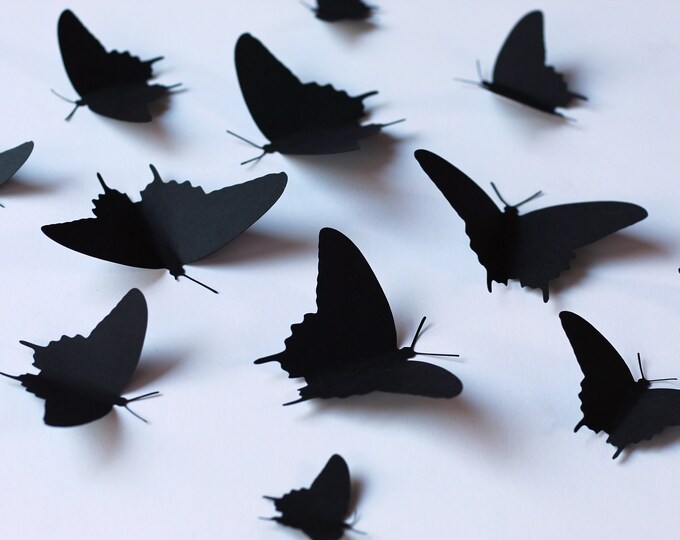 Black Swallowtail Butterfly | 3D Paper Wall Art | Wall Decor - Black - Etsy