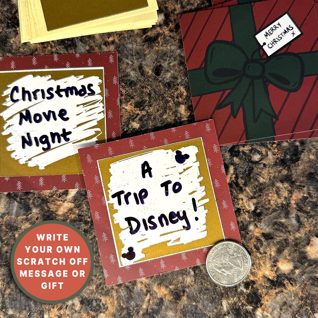DIY Christmas Present Scratch off Cards - Set of 12 - Etsy
