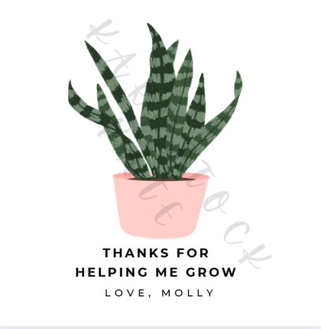 EDITABLE Teacher Appreciation Gift Tags - Succulent Plant - Thank You ...