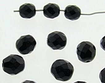 Faceted jet beads | Etsy