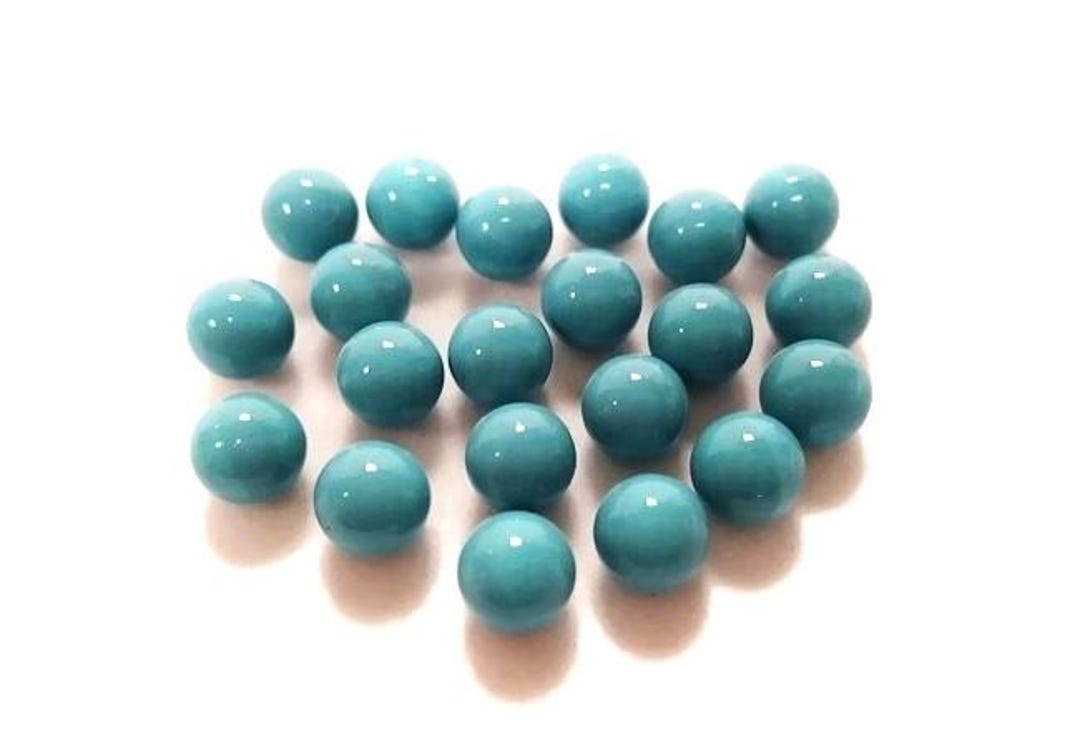 Vintage Turquoise Acrylic Round No Hole Bead Ballotini Balls (6.25mm ...