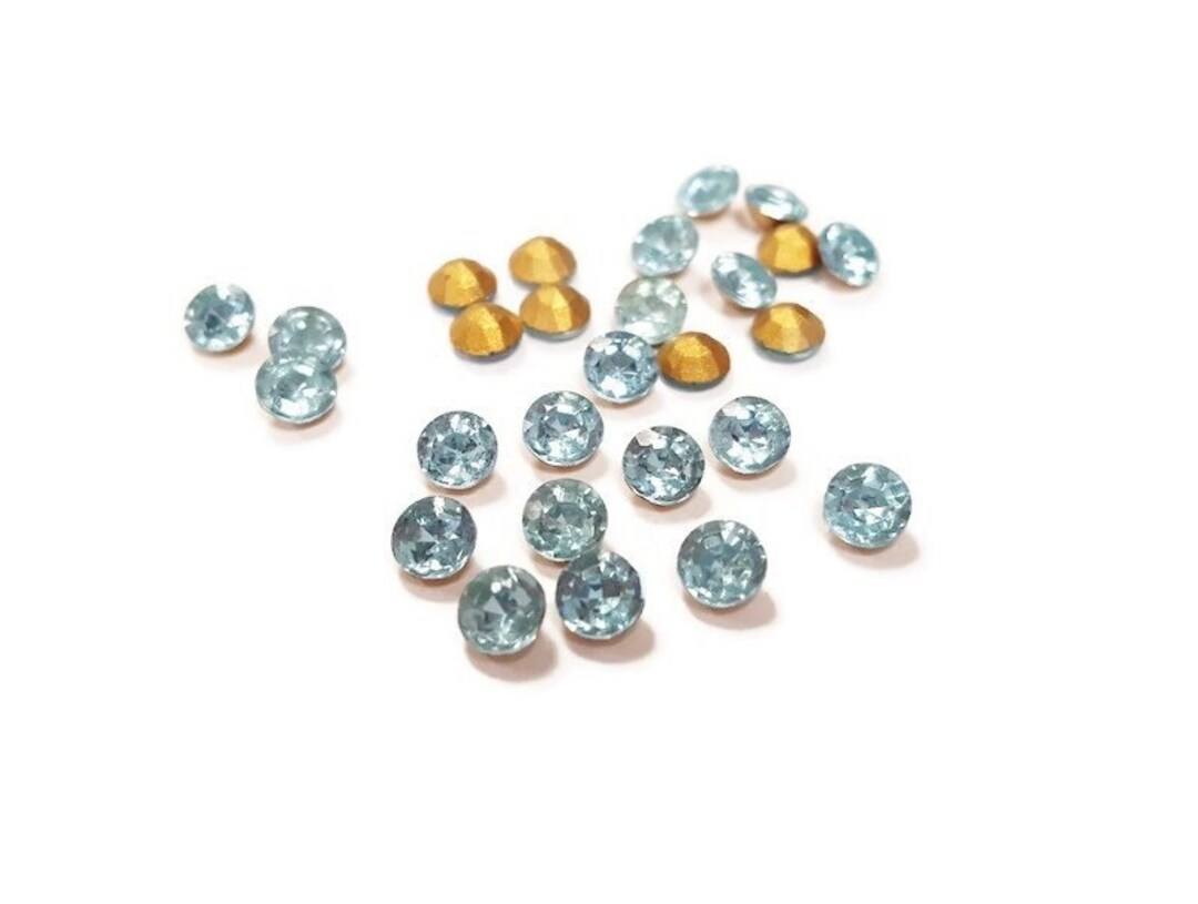 50 Vintage Germany U.S. Zone Light Aqua Glass 5mm. (SS23) Fancy ...