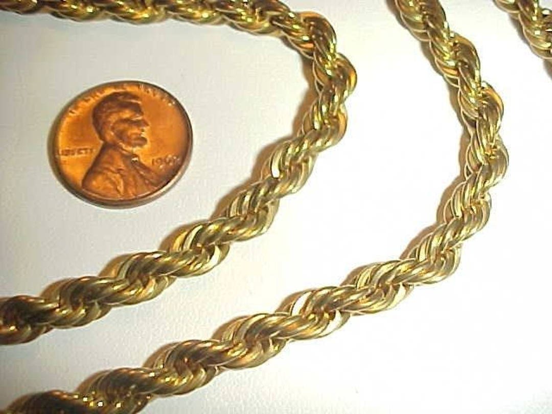 3 Feet Vintage Solid Brass 6mm. Rope Chain L949 - Etsy