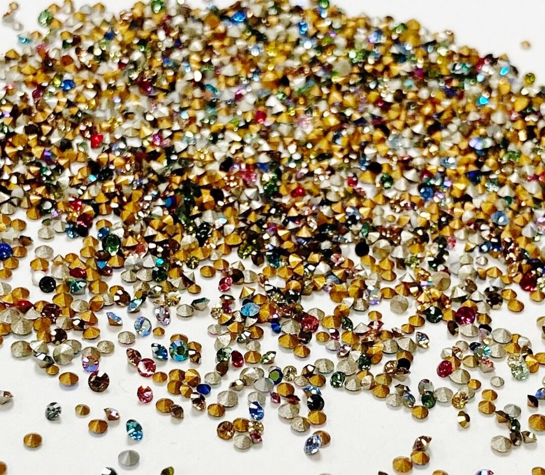 400 Vintage Swarovski Crystal 1mm. to 2mm. Tiny Rhinestones - Jewelry ...