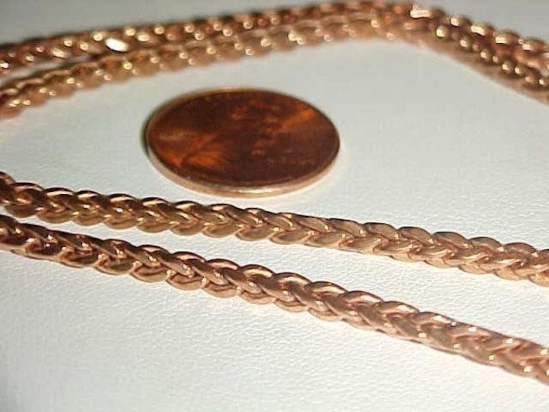 38 Inch Vintage Solid Copper Braided 2.5mm. Box Chain Section L273 - Etsy