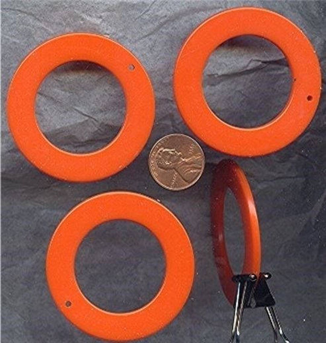3 Vintage West German Orange 50mm. Ring Pendants G169 - Etsy