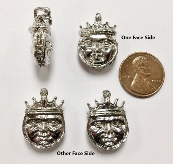 Vintage 2 Sided Male & Female Sun Face Wearing Crown Silver | Etsy