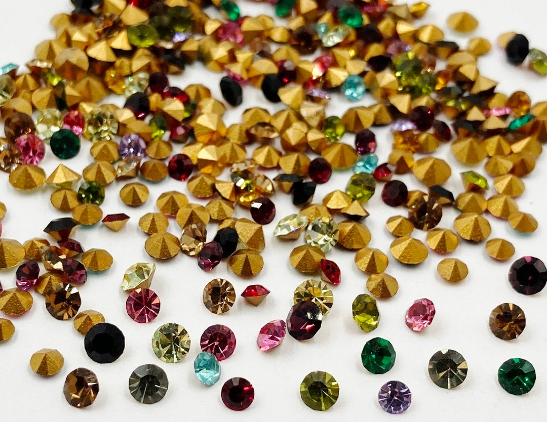 200 Vintage Preciosa Crystal 3mm to 4mm Small Rhinestones - Jewelry ...