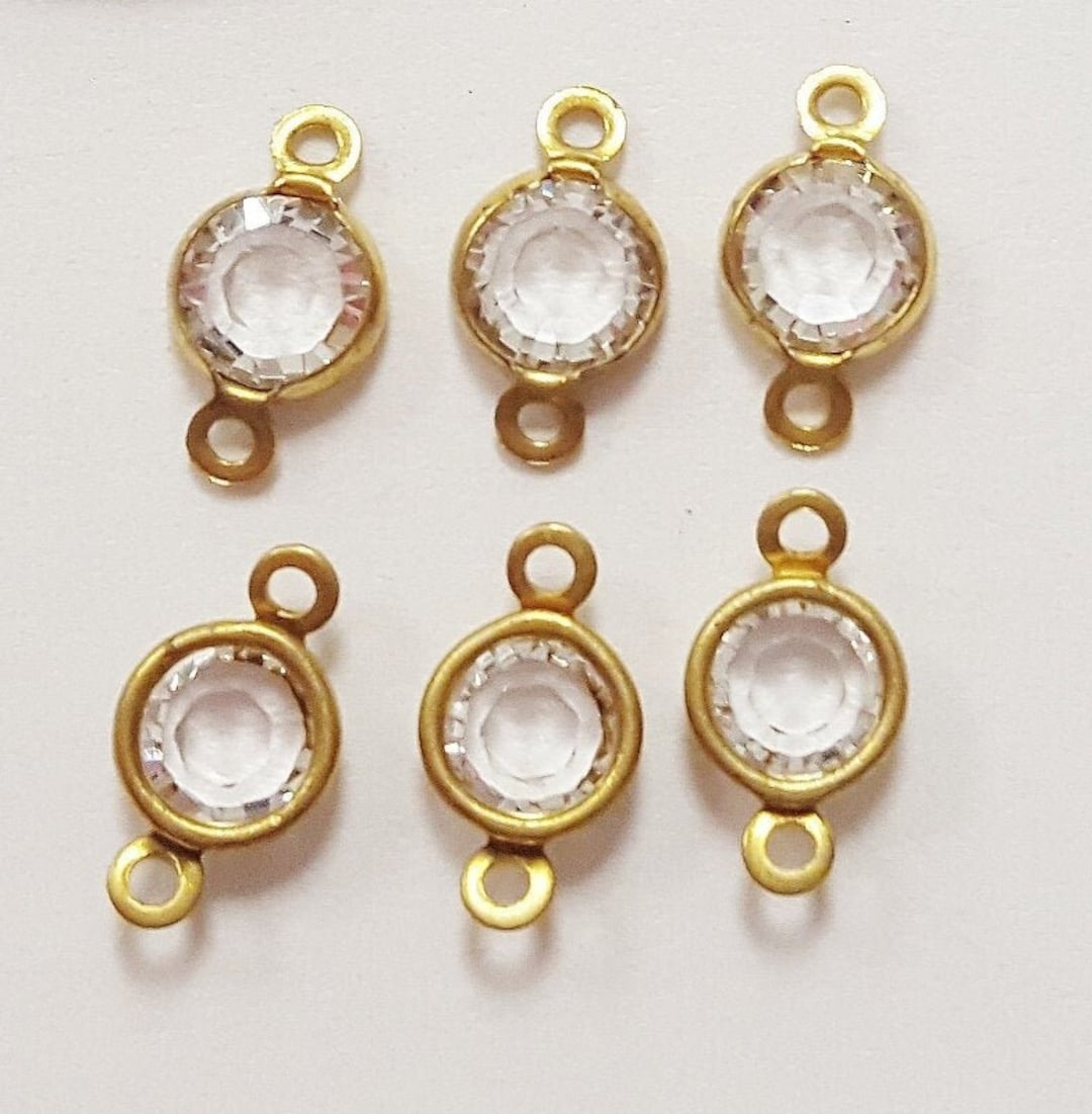 18 Vintage Swarovski Jewel Crystal SS17 Channel 2 Loop Bezel Set Charm ...
