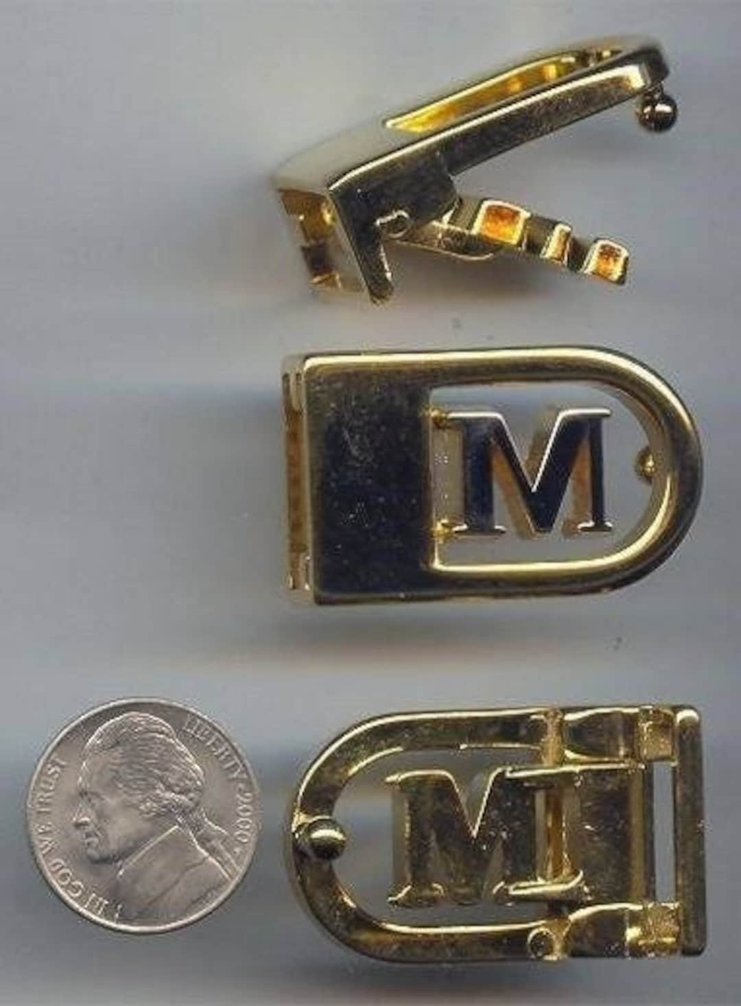 1 VINTAGE GOLD & SILVER Plated Letter "m" Initial Belt Buckle S727 - Etsy