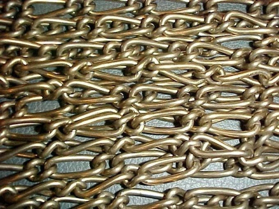 24 Inches Vintage Aged Smooth Steel Large Fancy Link Deco Curb Chain ...