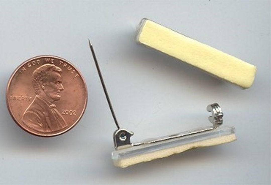 12 Vintage Safety Pin Bars With Cushion Pad for Name Tags & ID Badge ...