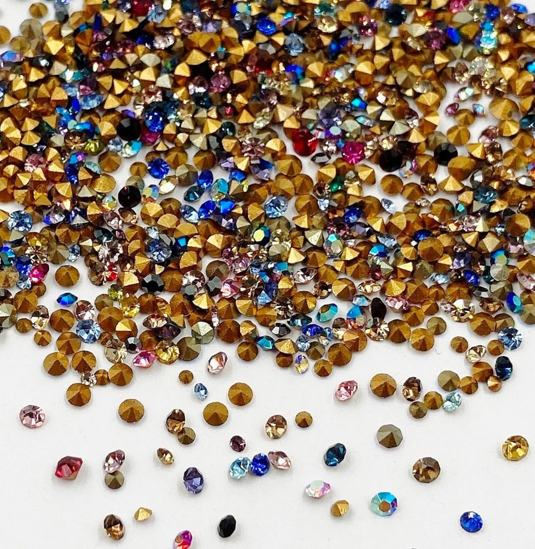 400 Vintage Preciosa Crystal 1mm. to 2mm. Tiny Rhinestones - Jewelry ...