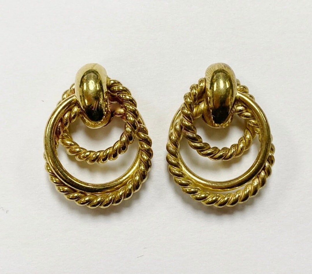 6 Vintage Twisted Braided Rope Multi Loop Brass 28mm. Component R/L ...