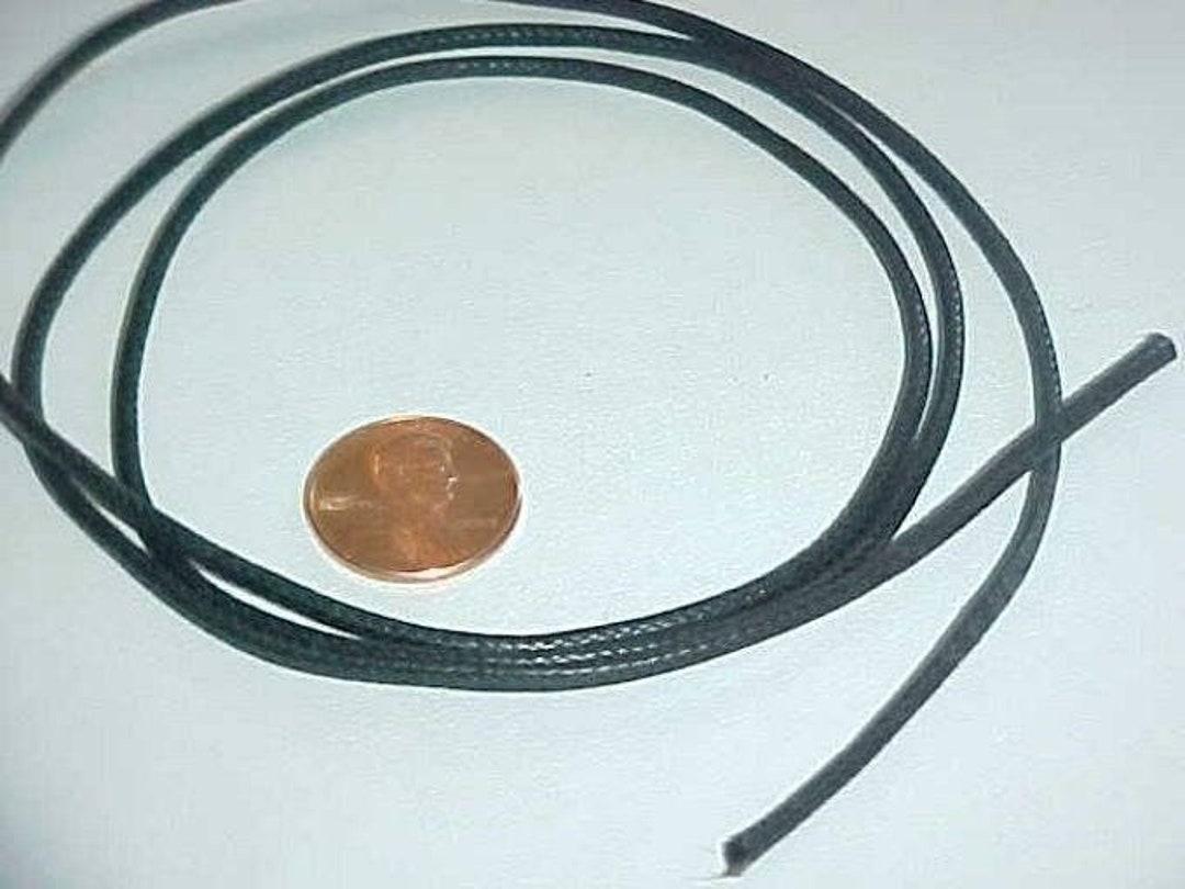 30 Inches Vintage Jet Black 2mm. Round Woven Crafting Jewelry Cord L980 ...