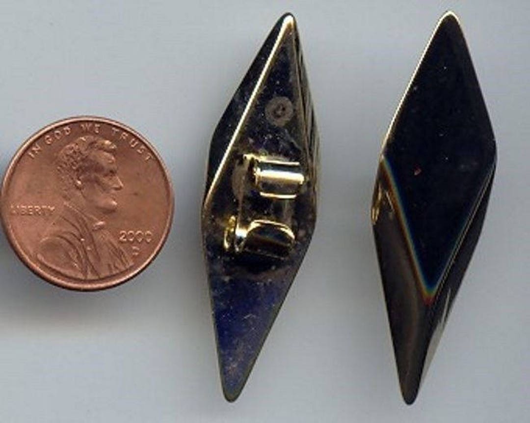 12 Vintage Gold Diamond Shaped Scarf Hook 43x13mm Clipped Findings S436 ...
