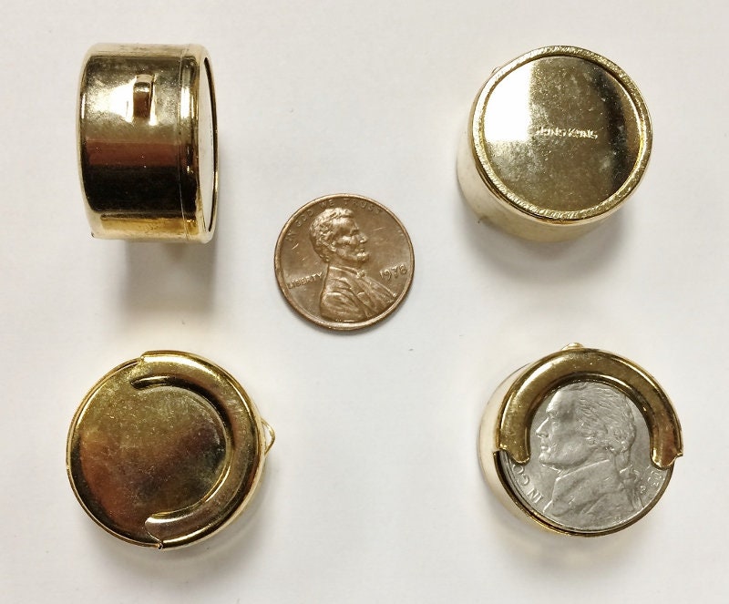 Vintage Hong Kong Gold Spring Loaded Barrel Nickel Coin Holder - Etsy