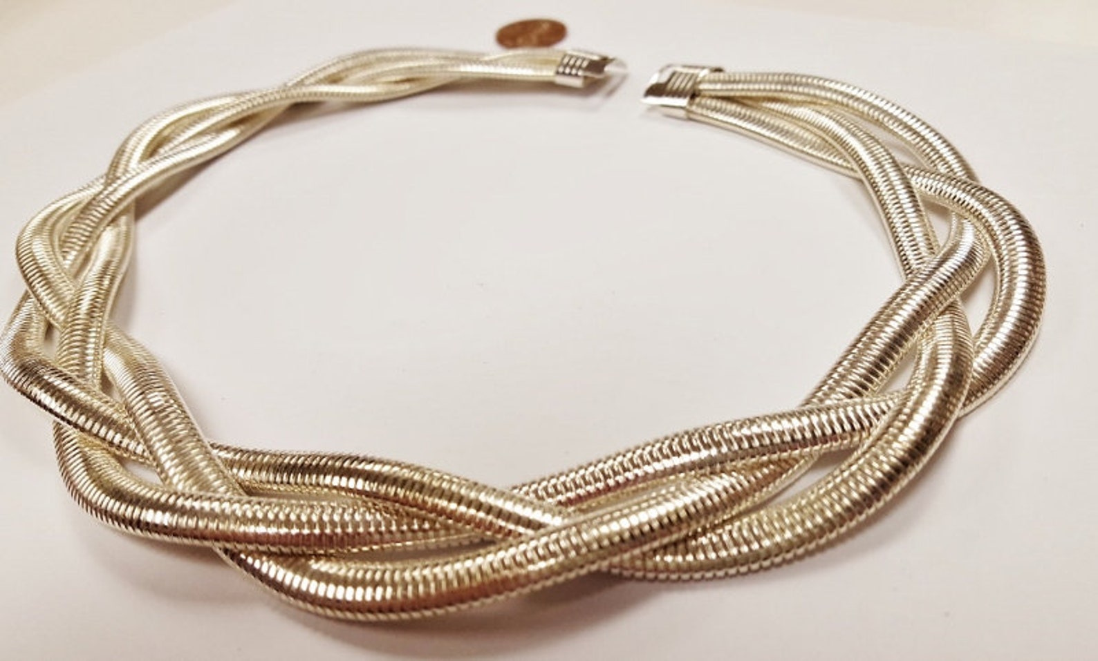 Vintage Silver Plated Woven Three Cobra Chain 18 Choker - Etsy