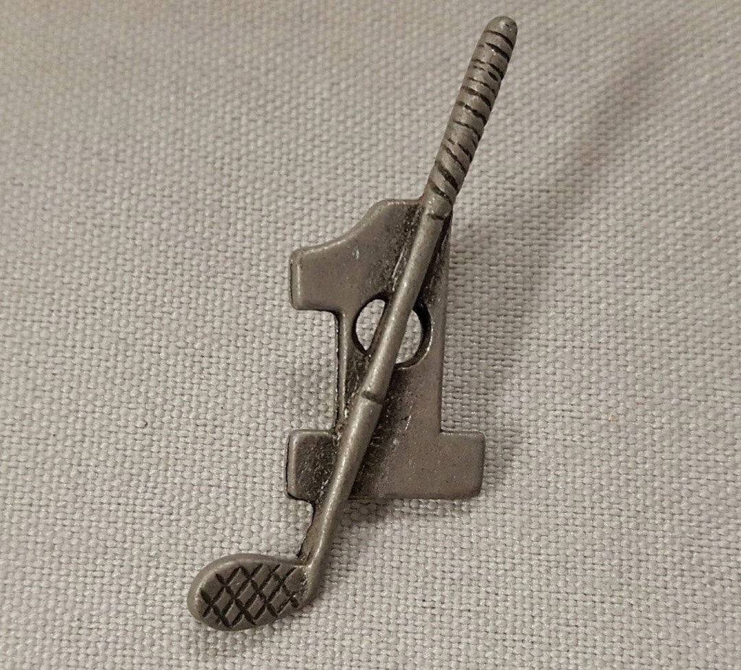 3 Vintage Genuine Solid Pewter Golf Club Hole in One 1.5" Pin Back ...