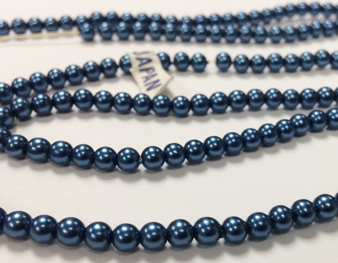 200 Vintage Japanese Cobalt Blue Pearl Acrylic Round 4mm Beads L752 - Etsy