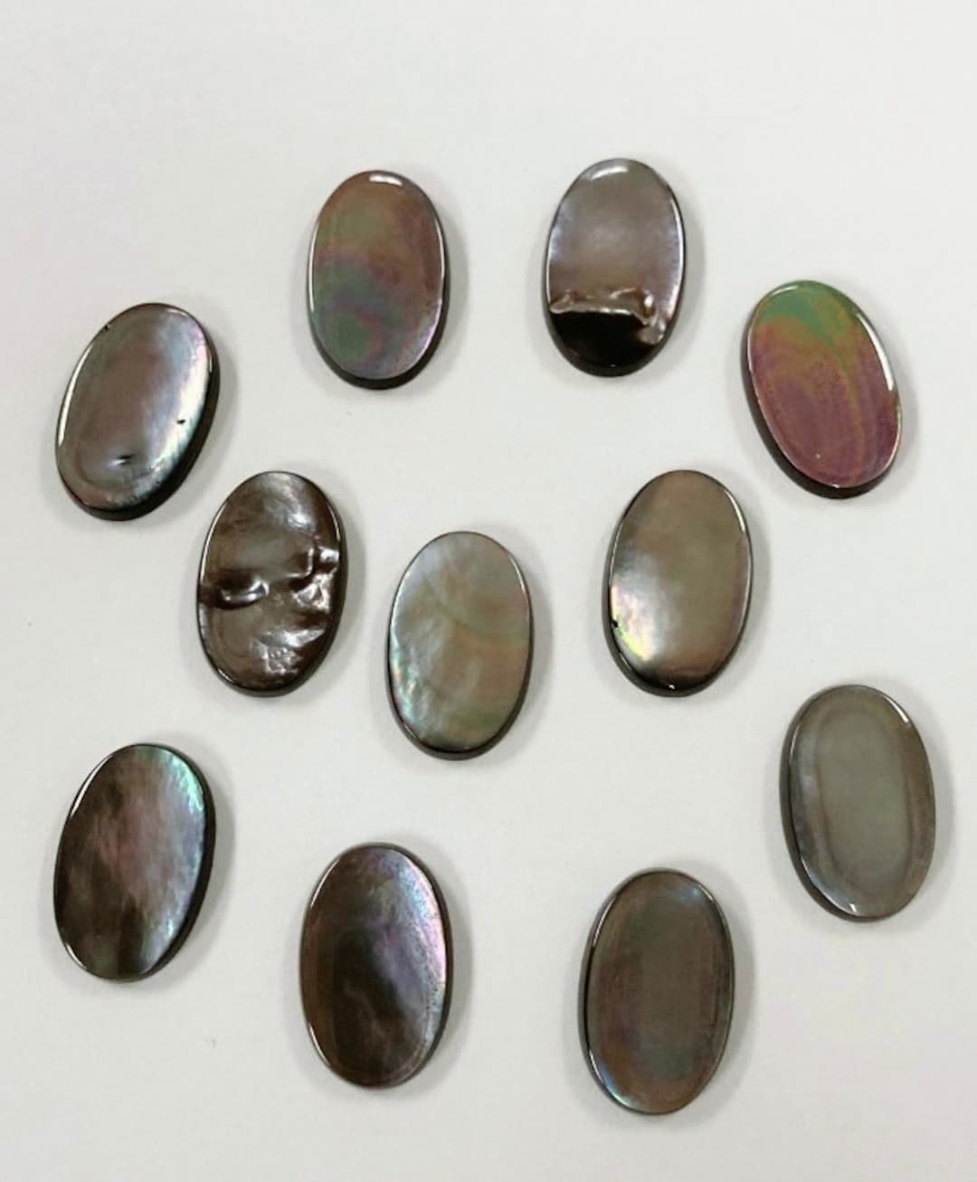 1 Genuine Black Lip Tahitian Shell 19x12mm. Oval Oyster Shell Cabochon ...