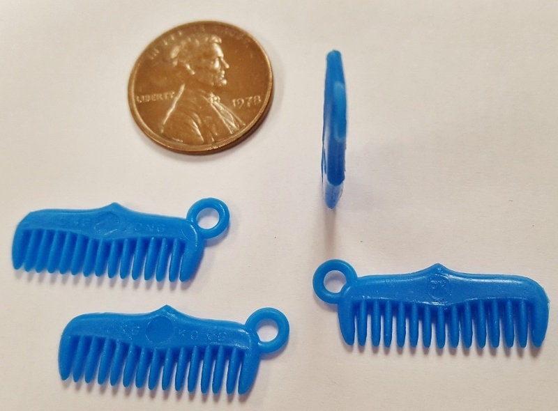 12 Vintage Hong Kong Blue Miniature Doll Hair Comb 23x8mm. | Etsy
