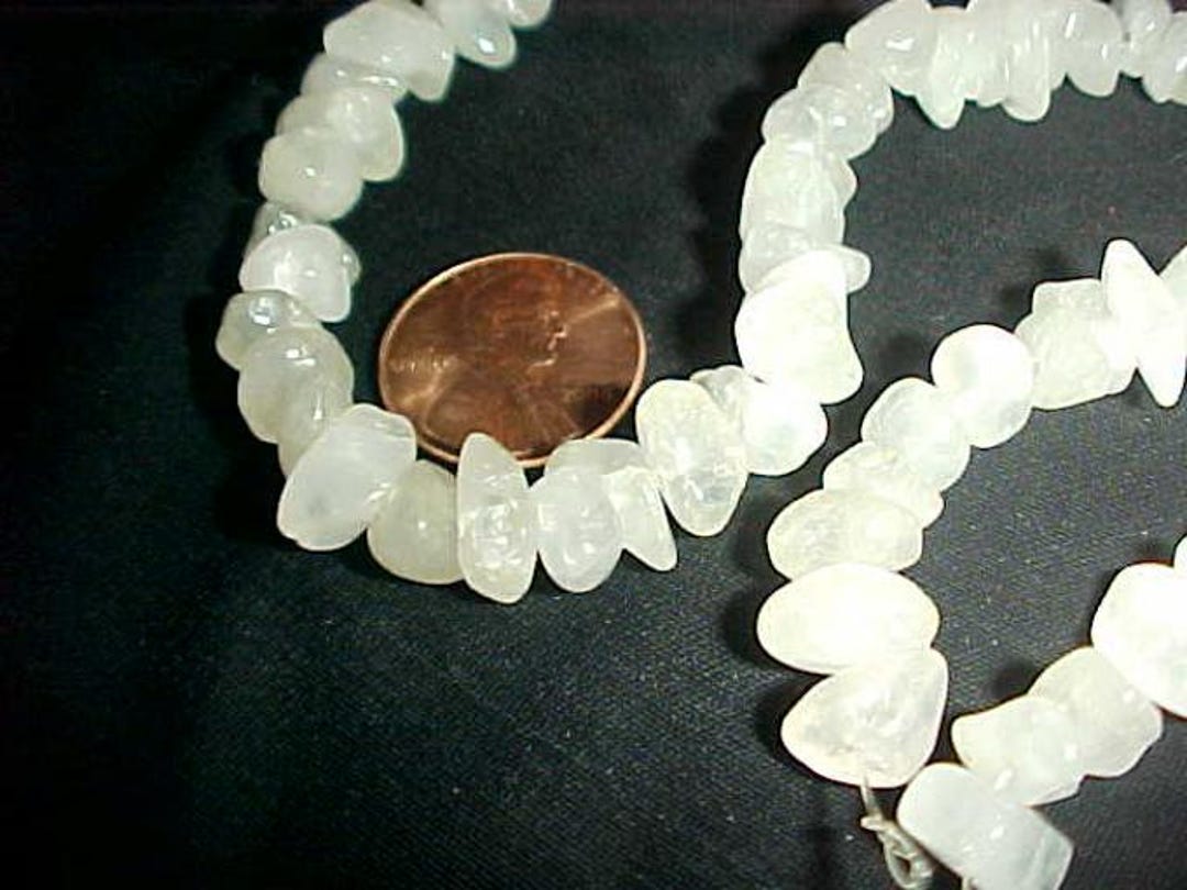24 Vintage Genuine Quartz Milky Agate 8mm. to 10mm. Nugget Beads L445 ...