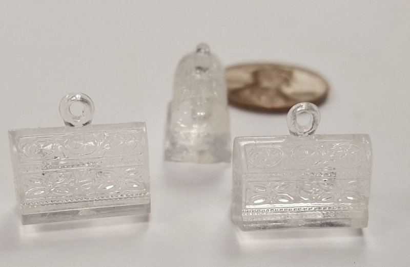 6 Vintage Crystal Acrylic Clear Treasure Chest Box Bead Charm - Etsy
